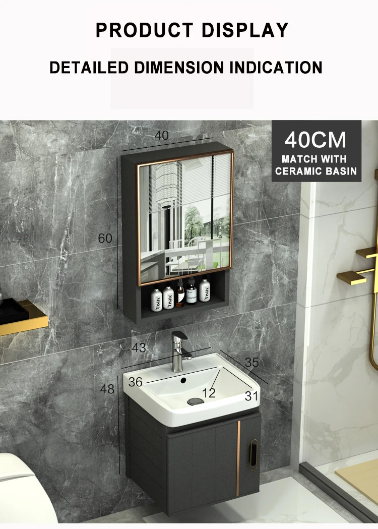 Modern Luxury Bathroom Equipment - Black Wall Mounted Vanities