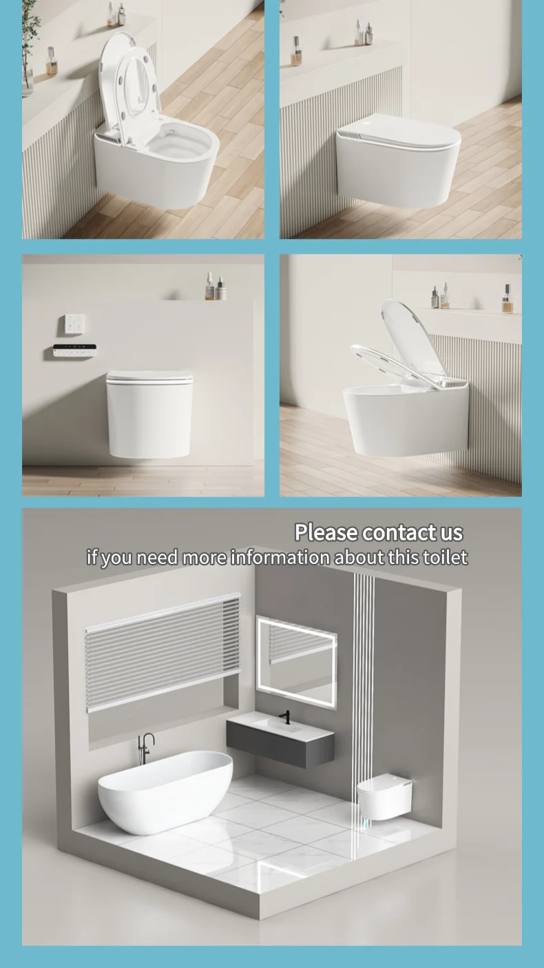 High-End One-Piece Automatic Wall-Hung Sanitary Ware Intelligent WC ...