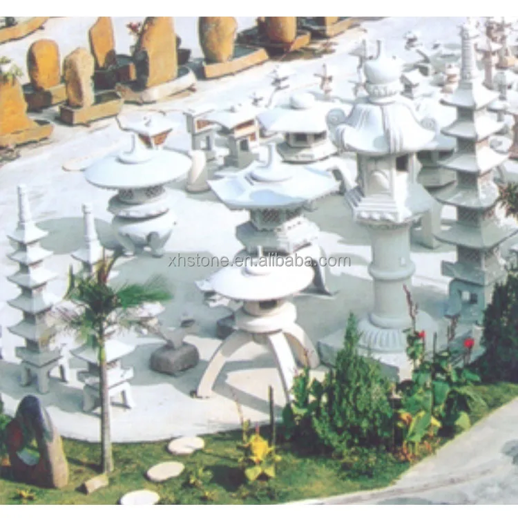 Japanese Style Garden - Stone Pagoda and Lanterns