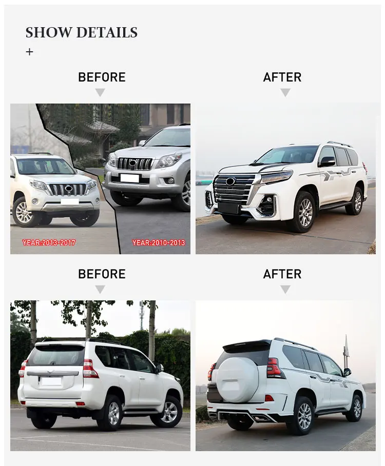 GBT Prado 150 Bumper Facelift - Easy Upgrade for 2010-2017