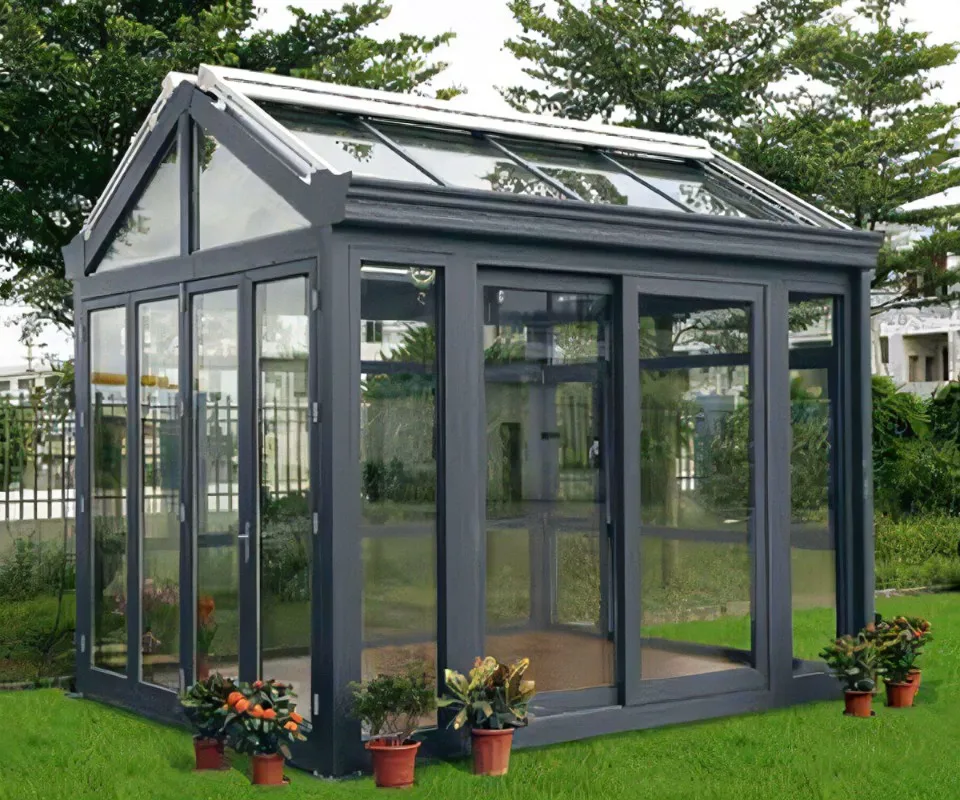 Prima Sunroom Automatic Flat Aluminum Sunroom & Glass Houses Garden ...
