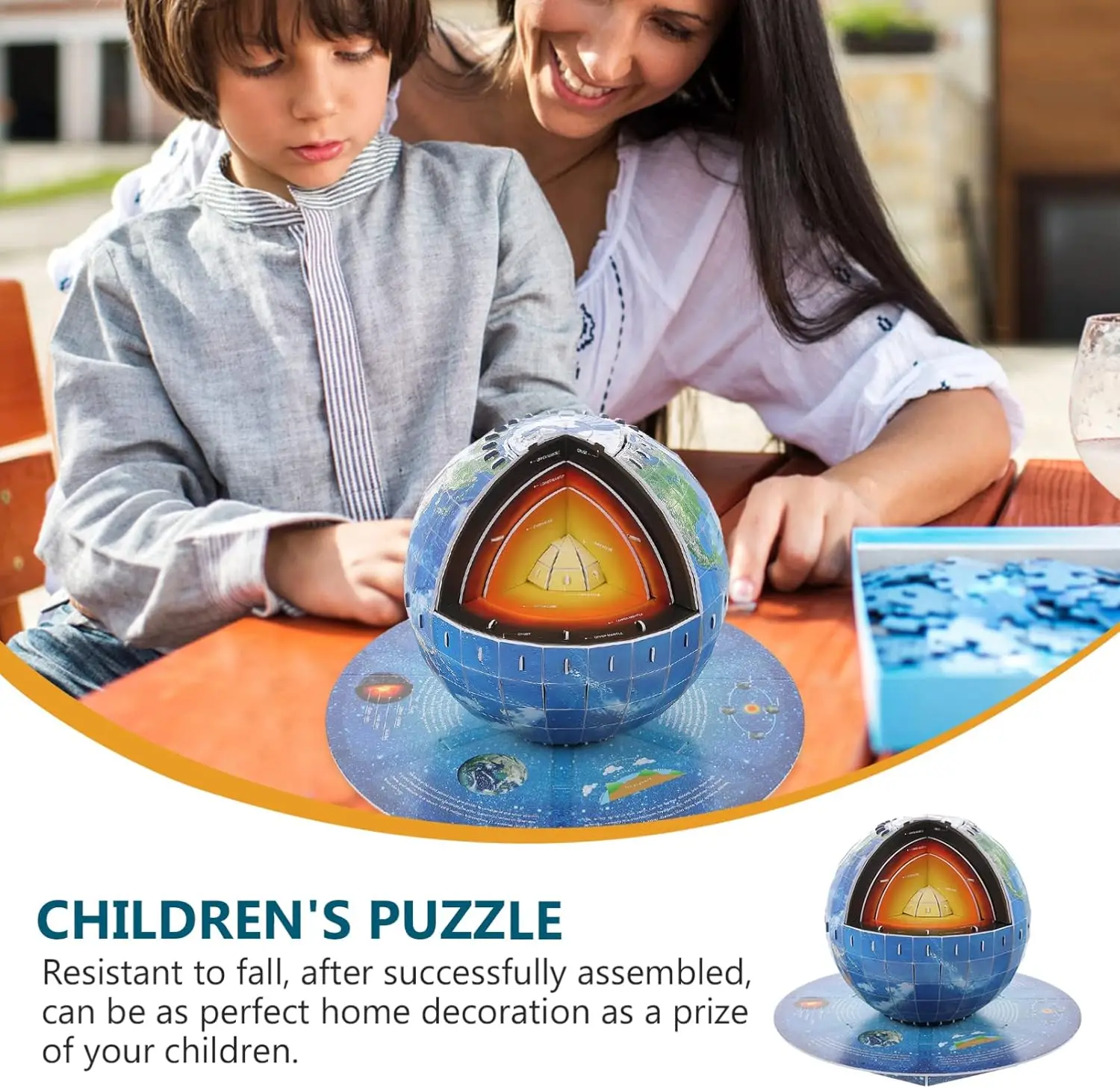 Geography Learning 3D Earth Puzzle Educational Geography Toy Earth Ball ...