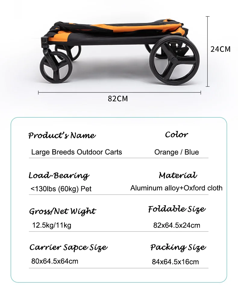 Multifunctional Pet Cart for Outdoor Travel - Durable & Portable