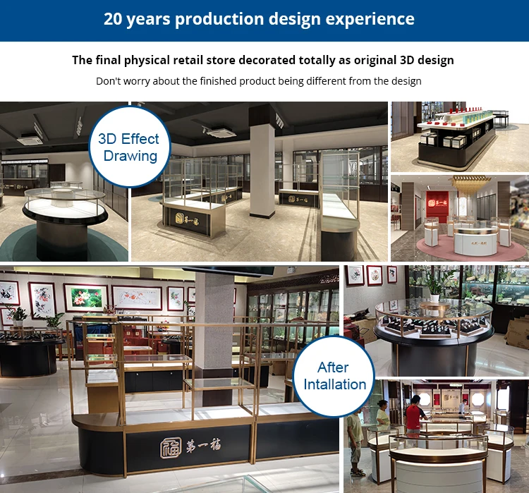 Customized Luxury Standing Round Metal Gold Stainless Steel Jewelry ...