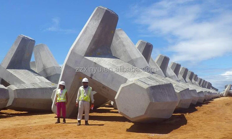Durable Precast Concrete Tetrapod Framework for Seaside Wave Buffer