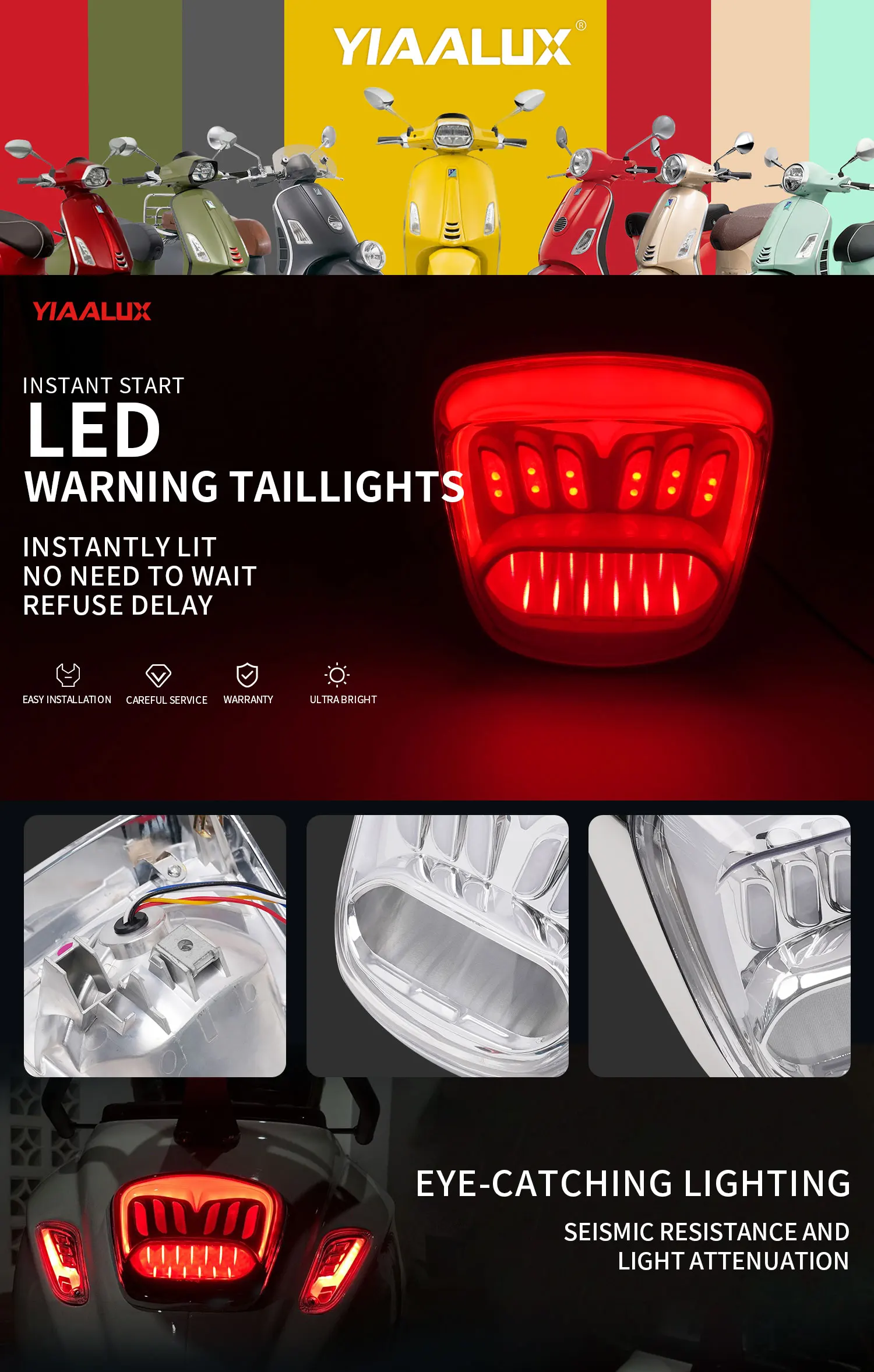 Genuine Level10 Monster Billed Light Rear Stop Tail Lamp For Vespa ...