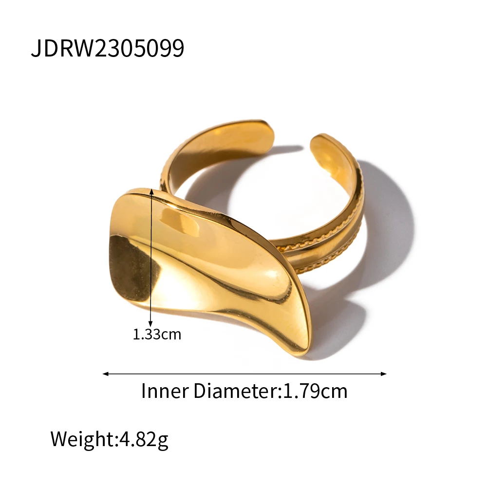 Unique Simple Open Ring 18k Pvd Gold Plated Stainless Steel Opening ...