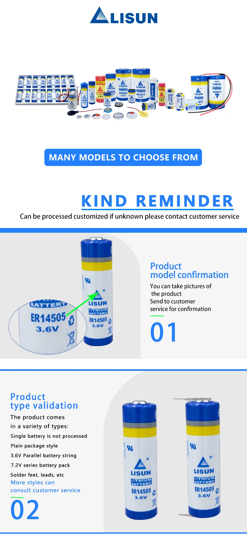 Customized Er14505 Aa 3.6v 2400mah Lithium Battery Suitable For Smart ...