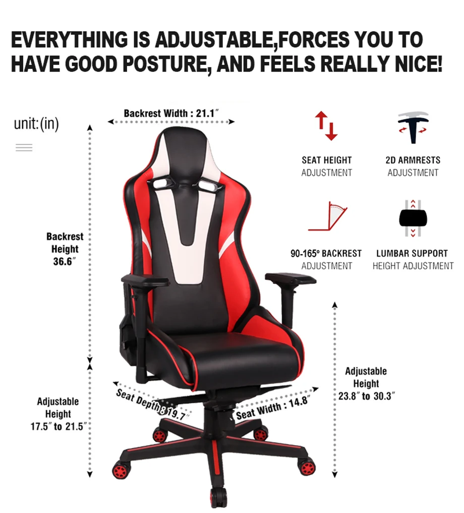 Professional Logo Custom Adjustable E-sports Swivel High Back Pu ...