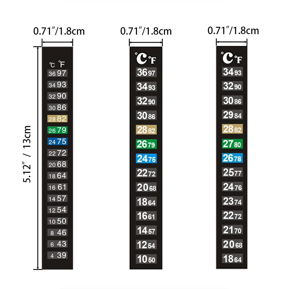 Color Changing Temperature Indicator Sticker Strip For Aquarium ...