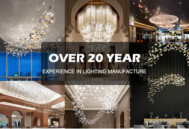 Custom Modern Design Ceiling Hanging Chandelier Lamp Hotel Lobby Villa ...