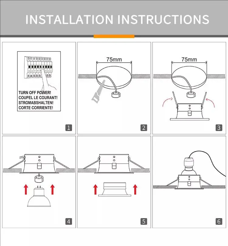 Modern Square Recessed LED Downlight - 50000 Hours Lifespan