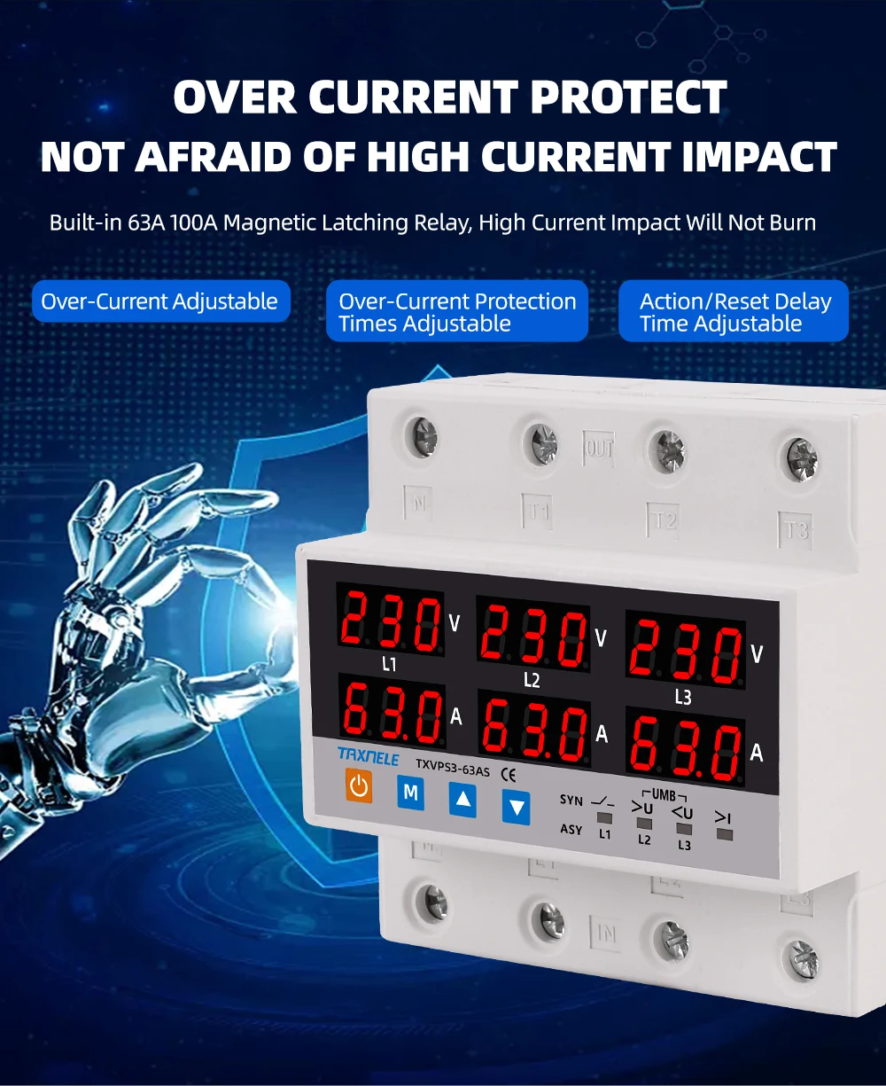 3 Phase SYN ASYNC Voltmeter with Over/under Voltage Protection