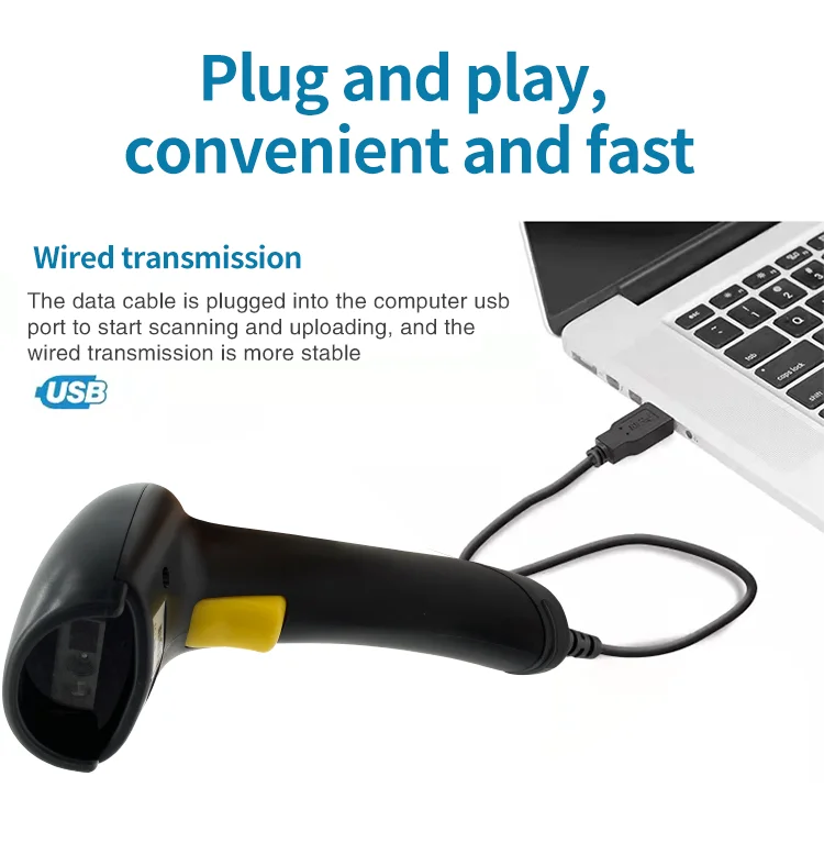 OEM Data matrix Scanner Handle Qr Code Reader Scanner Android Wired 2d ...