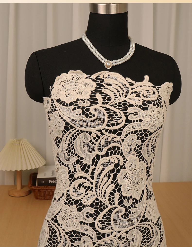 Custom 2024 Latest Luxury White Top Quality Swiss Lace Water Soluble ...