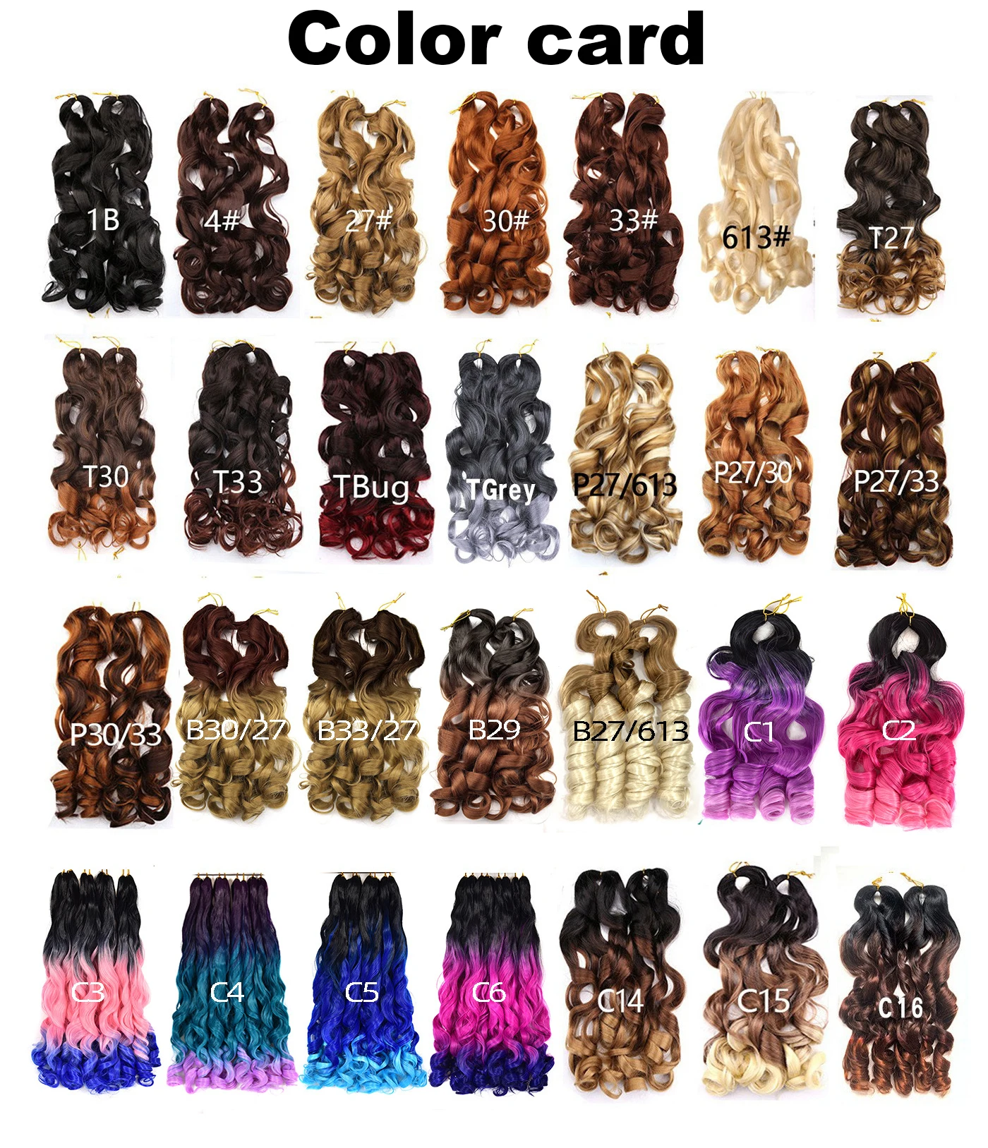 100%kanekalon- Spiral French Curl Wave Yaki Pony Style Spanish Curl ...