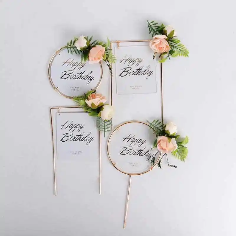 Gold Glitter Cardstock Topper Letters Happy Birthday Acrylic Cake ...