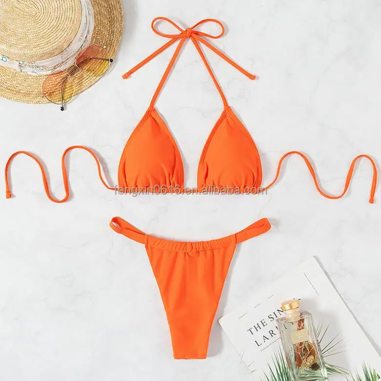 Just Arrivals Stock 4colors Triangle Top With Pad Swimsuit Sexy Ladies ...