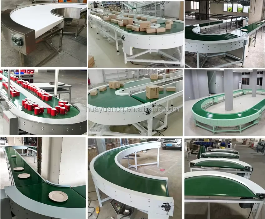 180 Degree Pvc Turning Belt Conveyor Curve Belt Machine 180 Degree ...