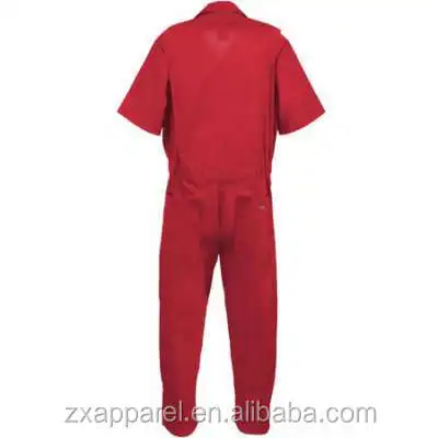 Men's Red Coveralls - Durable Workwear for Various Tasks