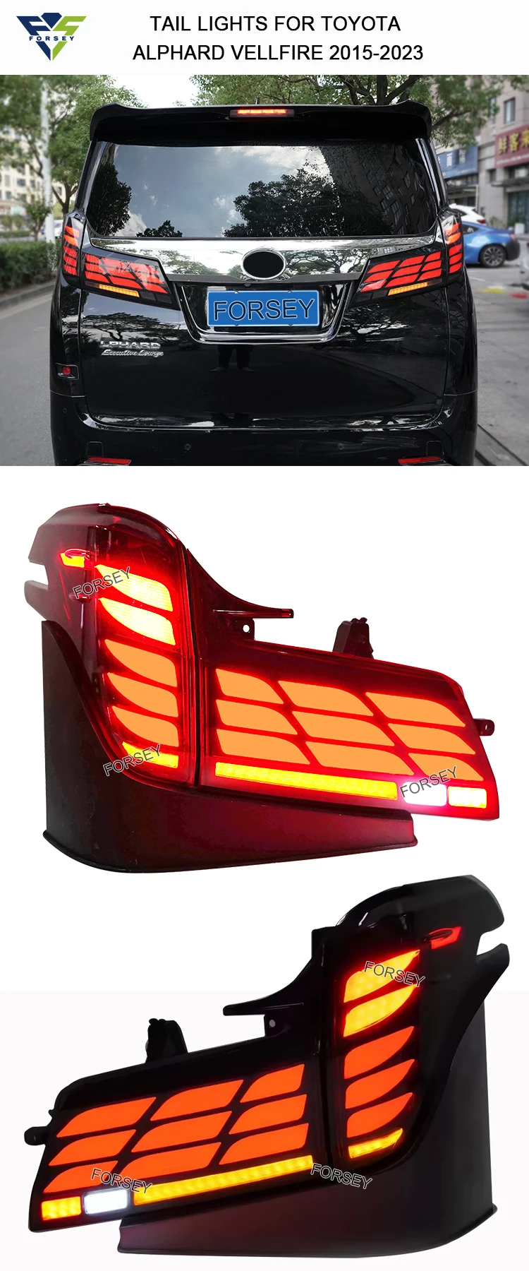 Car Modified Upgrade Led Tail Lights Rear Lamp For Toyota Alphard ...