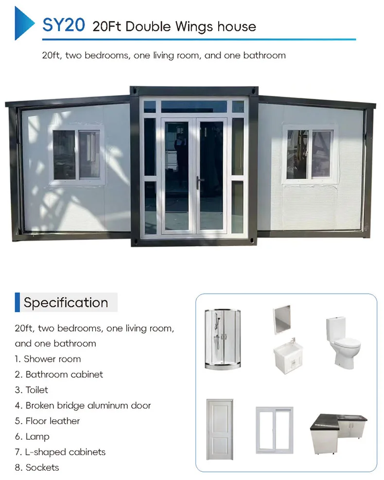 20ft Prefab Shipping Tiny House Kit Container House Movable ...