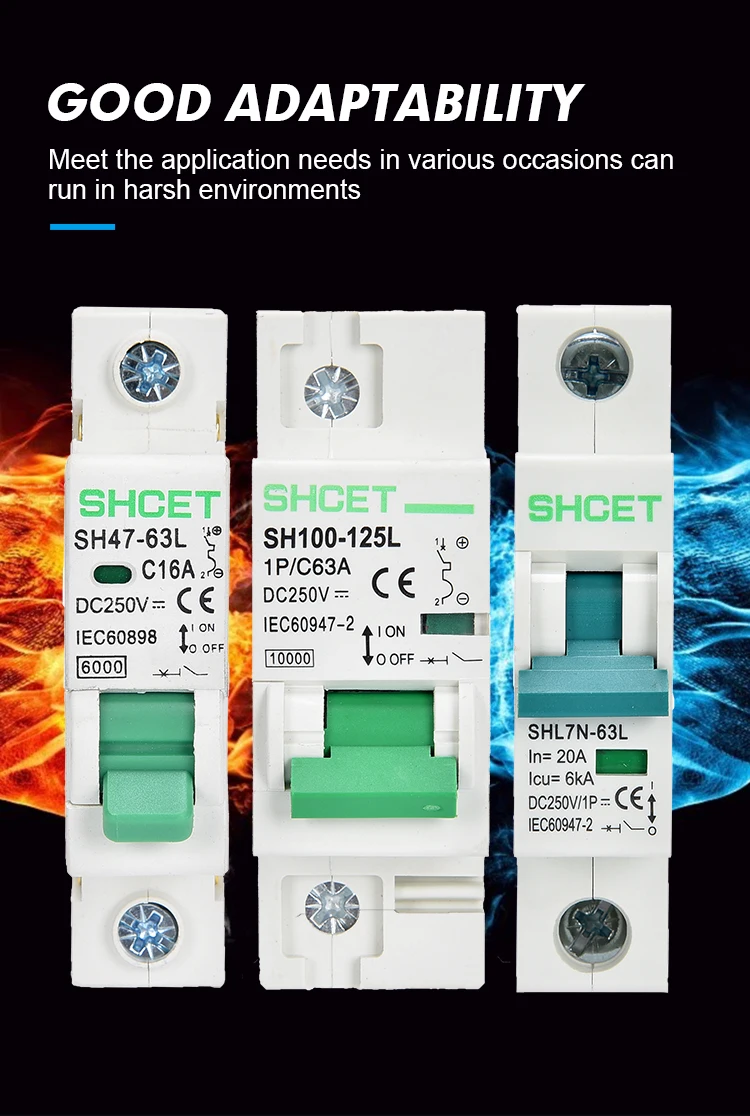 Factory Electronic IEC CE 4.5KA 250V 500V 750V 1000V 1P 2P 3P 4P 16A 25A 32A 40A 50A 63A Solar ...