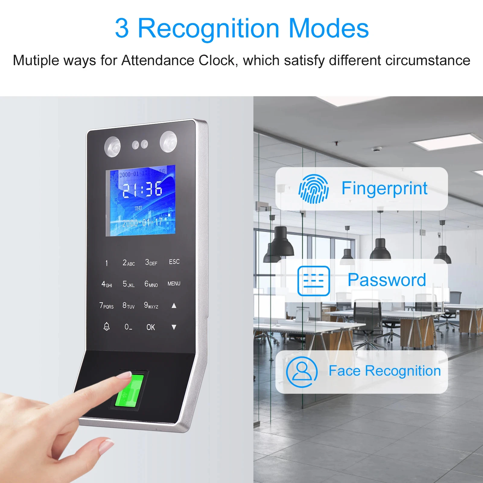 Face Recognition Attendance Door Access Control Machine Fingerprint ...