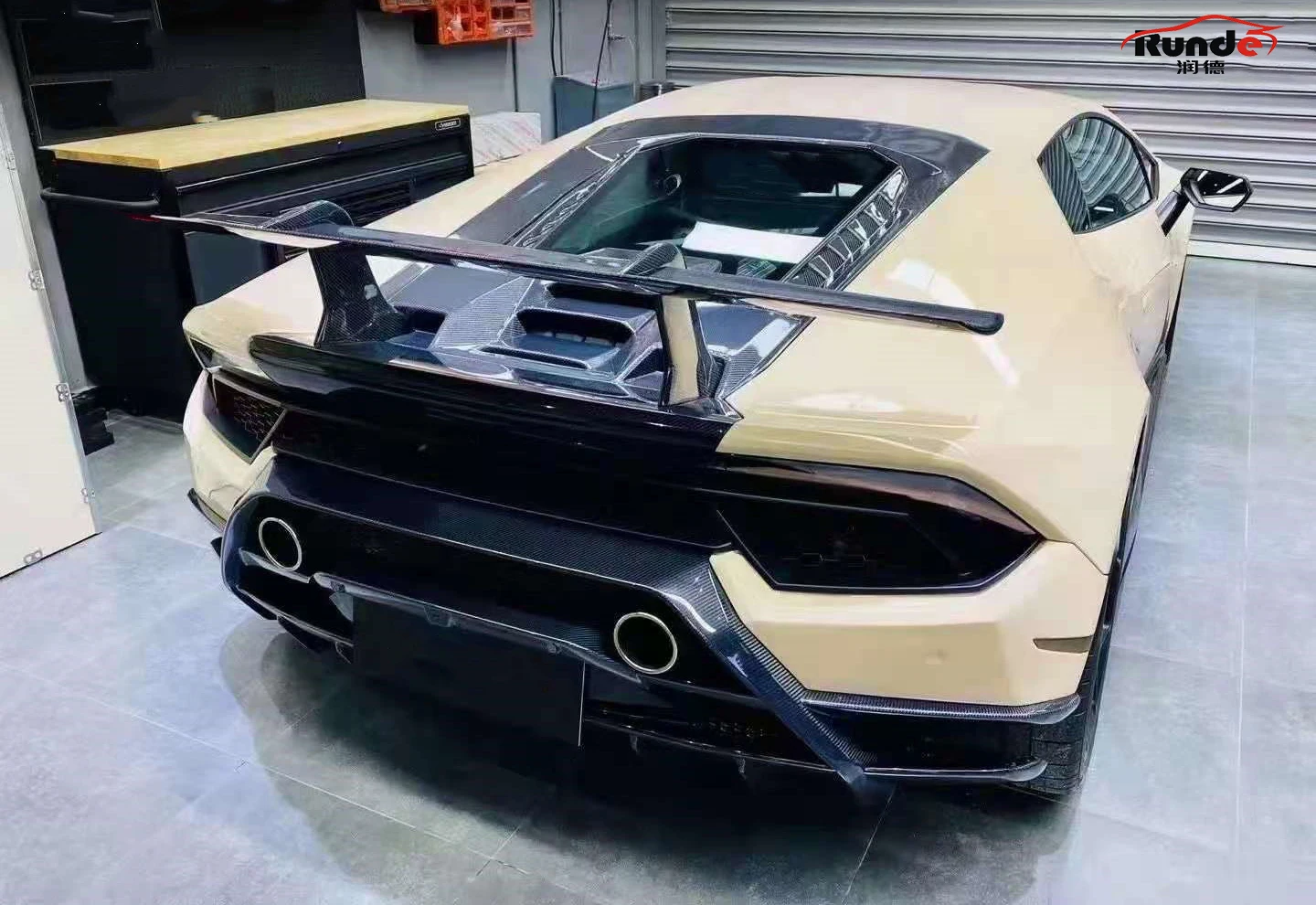 Runde Carbon Fiber+FRP for Lamborghini Huracan LP580 610 Upgrade ...