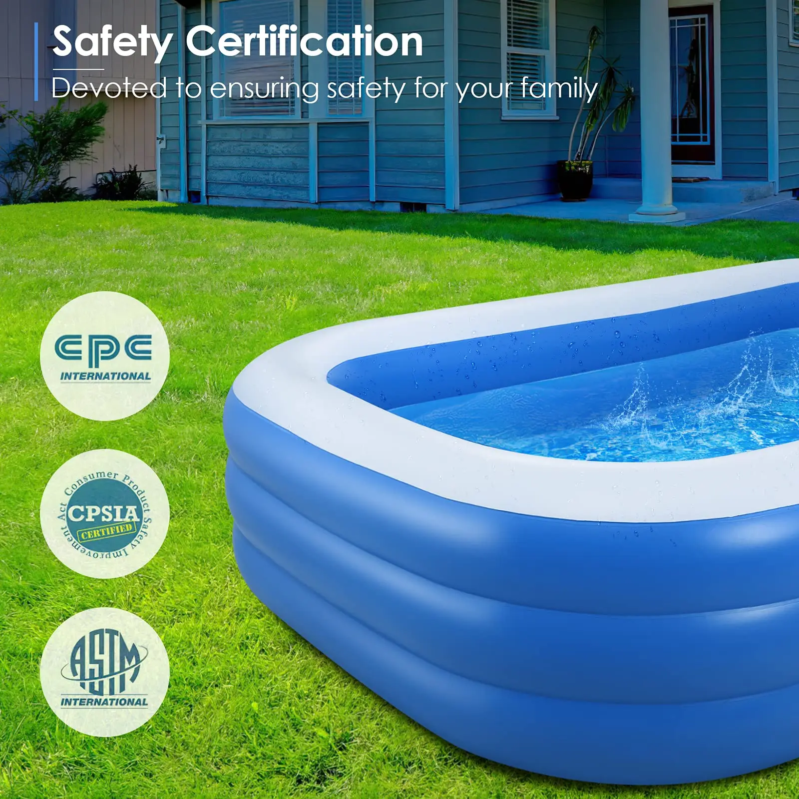 Portable Foldable Inflatable Swimming Pool - Perfect for Kids and Adults