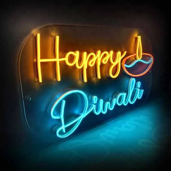 Diwali Home Wall Decor Backdrop Decorations Happy Diwali Neon Sign ...