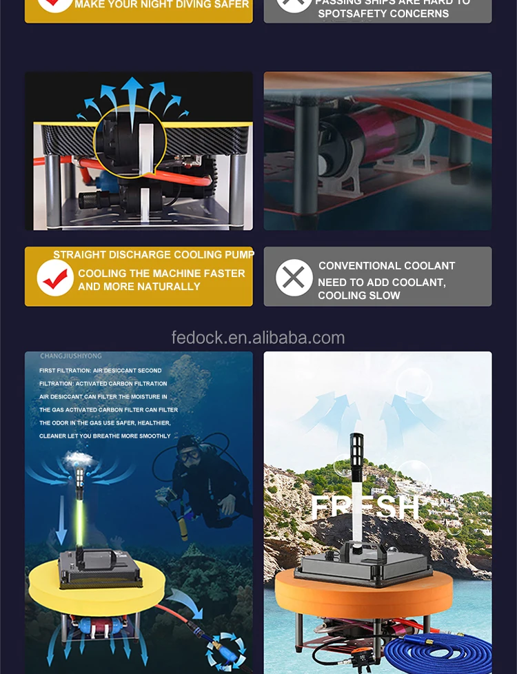 Diving Ventilator Diving 3 Hours Depth 20m Tankless Diving System ...