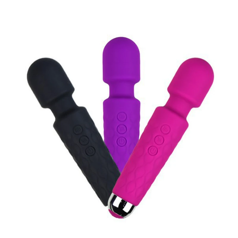 20 Patterns Mini Wand Massager USB Rechargeable Silicone Woman AV Vibrator Japan Mini Av ...