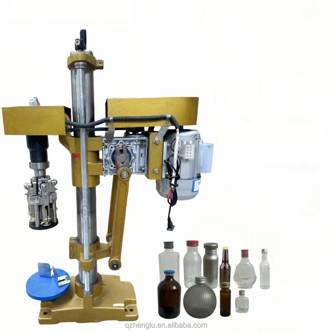 Plastic Aluminum Cap Bottle Capping Machine Small Semi-automatic Glass Bottle Capping Machine ...