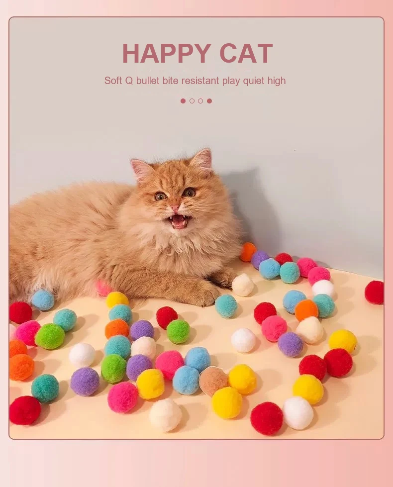 Interactive Cat Toy Ball Launcher Pistol With 100 Pcs Pom Pom Balls ...