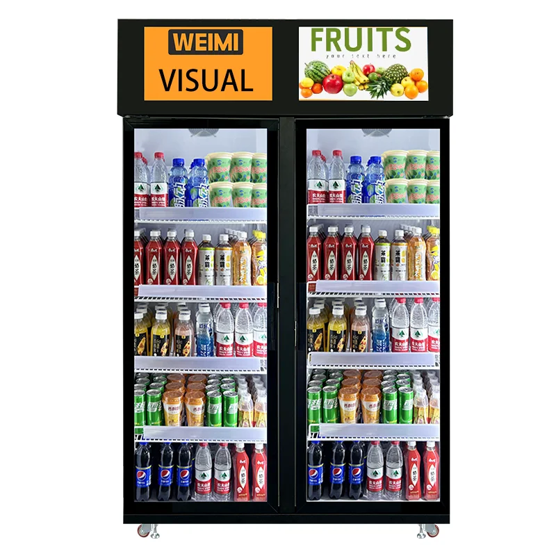 Cashless AI Visual Technology Smart Fridge Vending Machine for Snacks ...