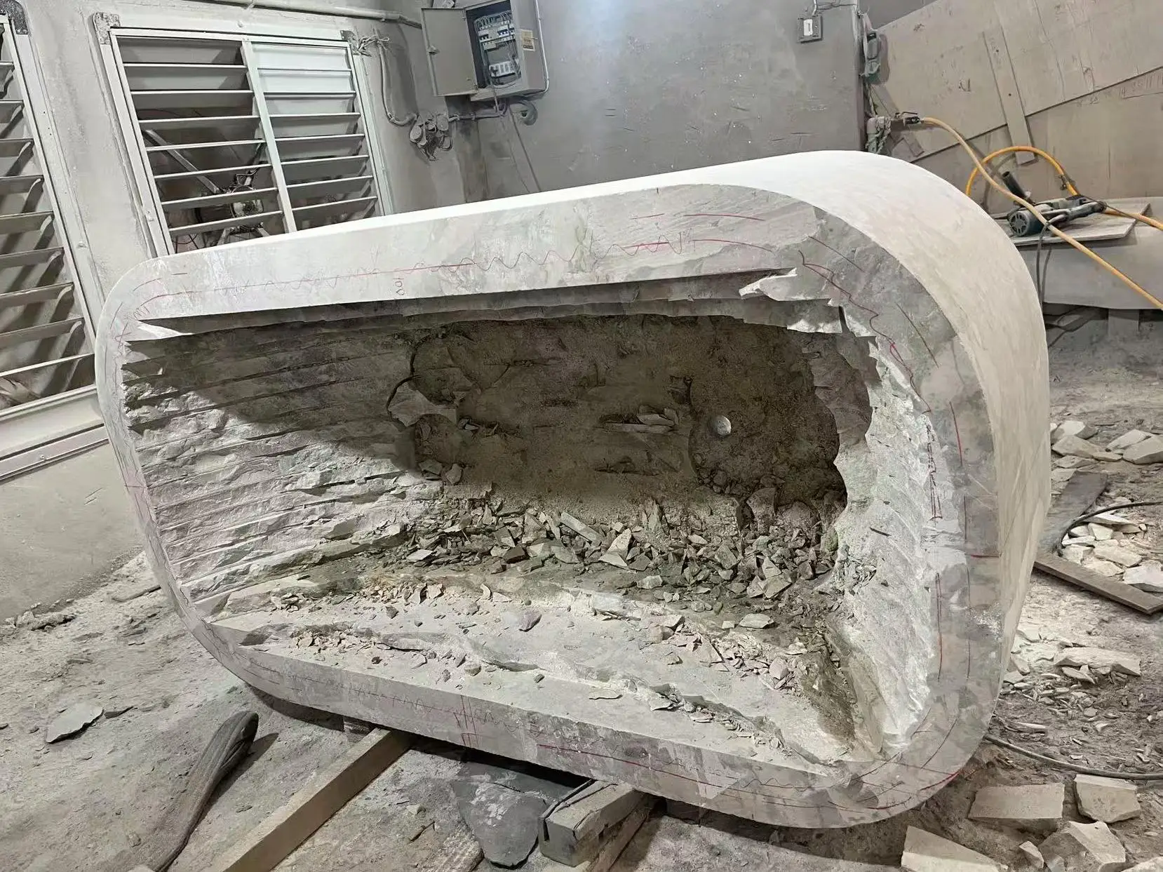 SH Stone Luxury Custom-made Arabescato Marble Modern Oval Bathtub ...