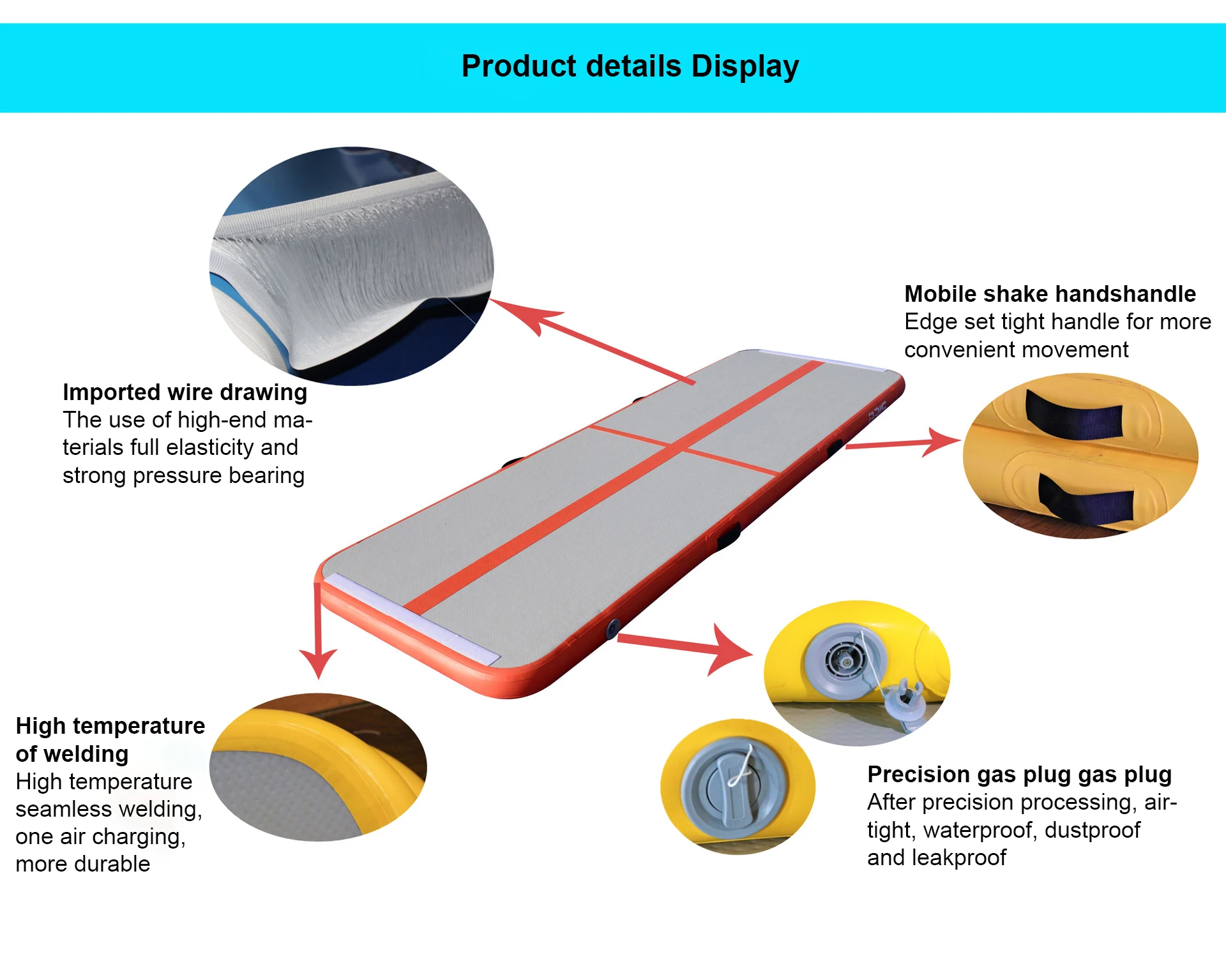 4m/5m/6m/8m/10m/12m/15m Inflatable Air Track Gymnastics Inflatable ...