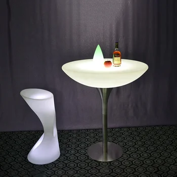 Unique Half Moon Bar Table With Glowing Led & Metal Base - Buy ...