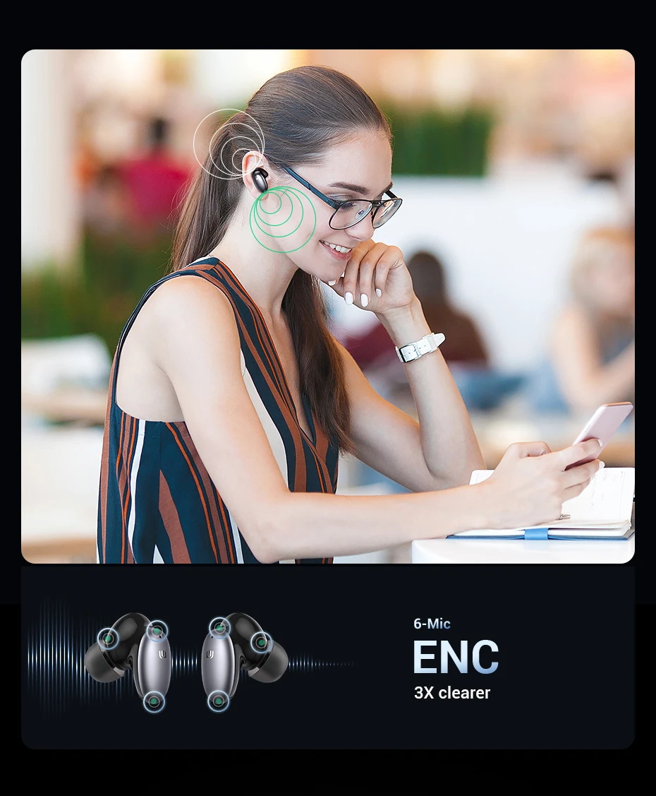 Ugreen Hitune X6 Wireless Headphones Blue Tooth 5.1 Earphones Tws ...
