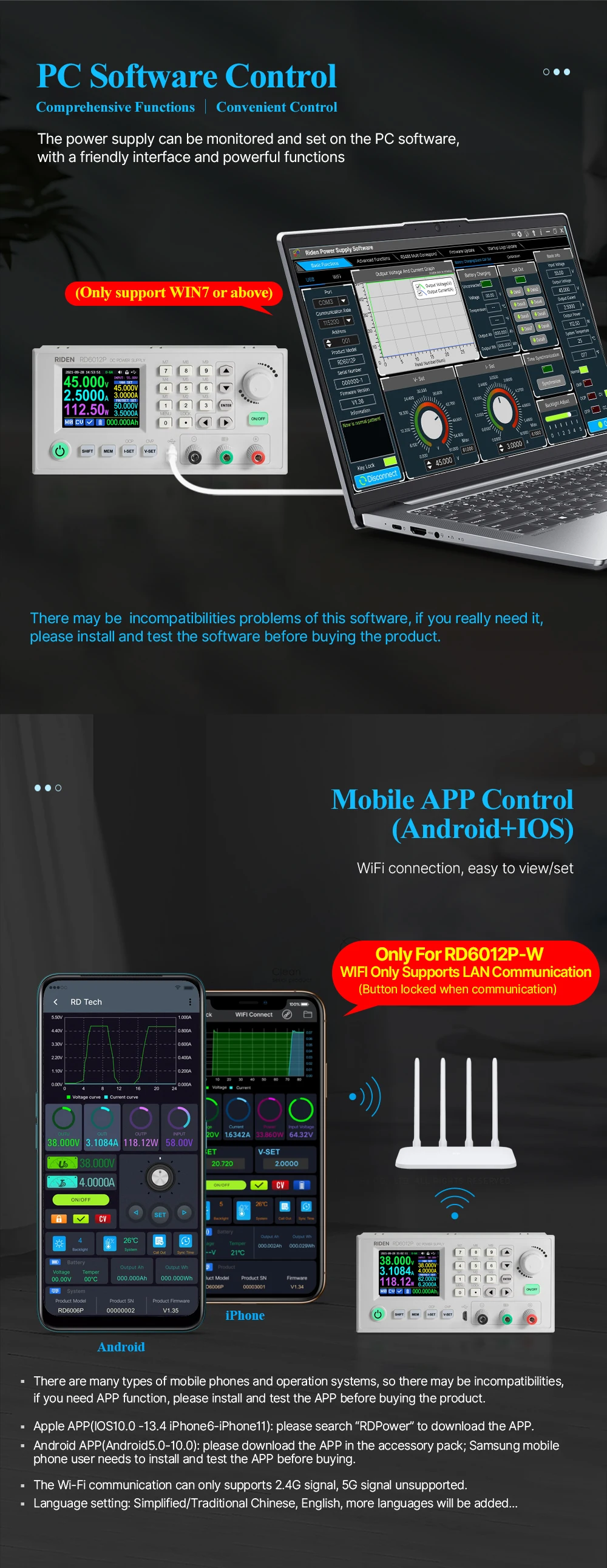 RD6012P DC DC Step down Power Supply - Adjustable & Accurate