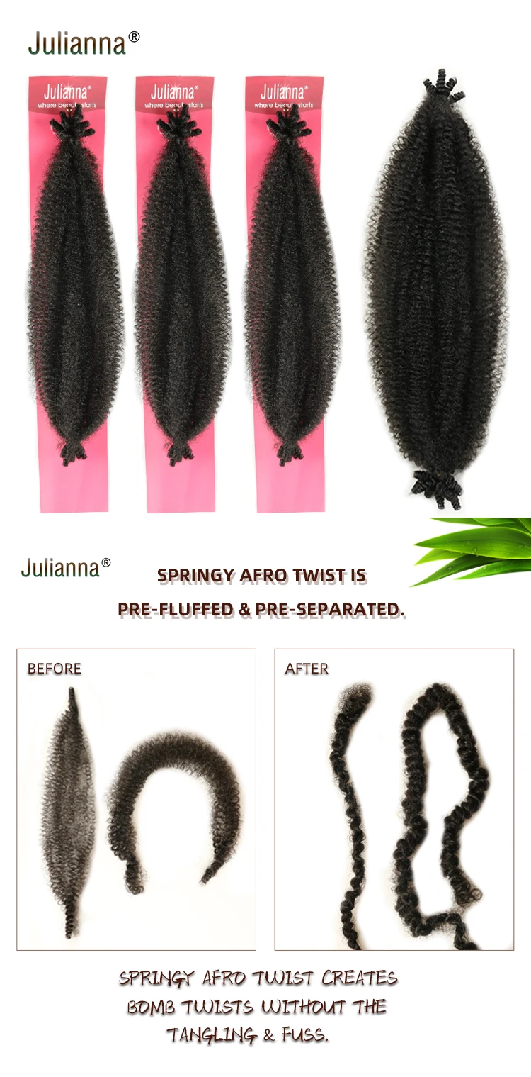 JULIANNA 100% Kanekalon Afro Spring Twist Hair Extensions