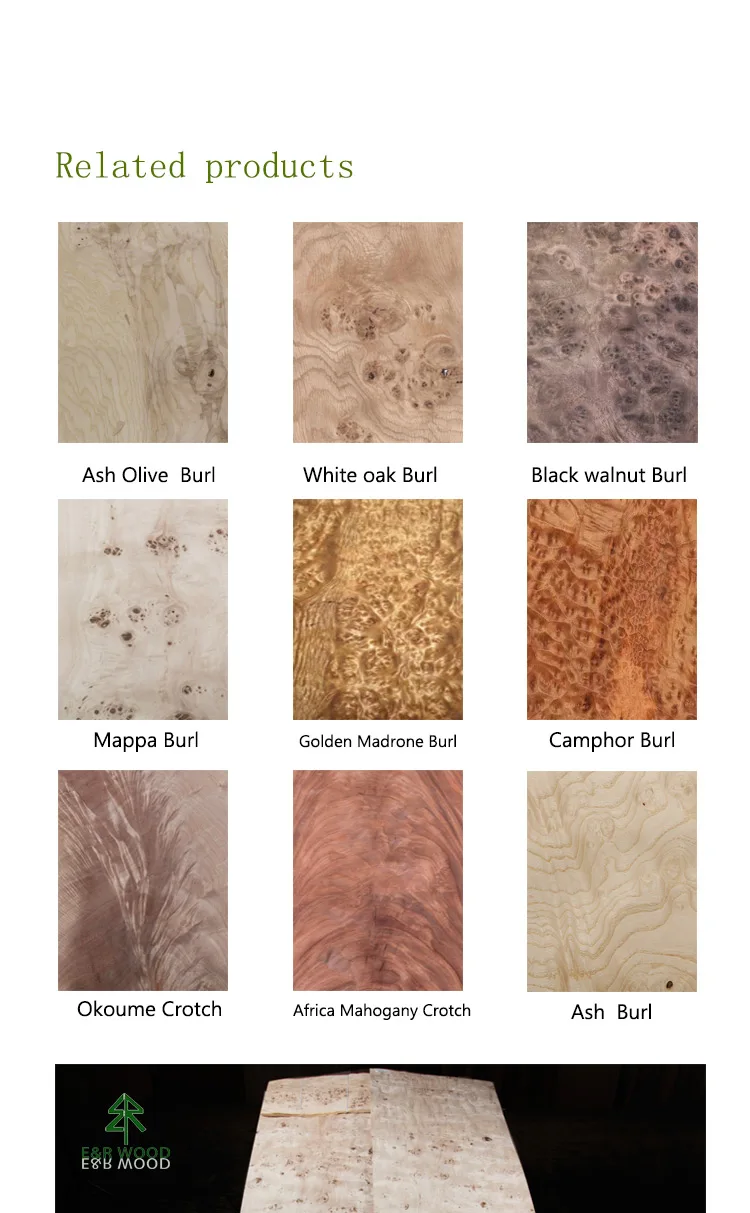 0.50mm Natural American Mappa Burl Solid Wood Veneer For Furniture Door ...