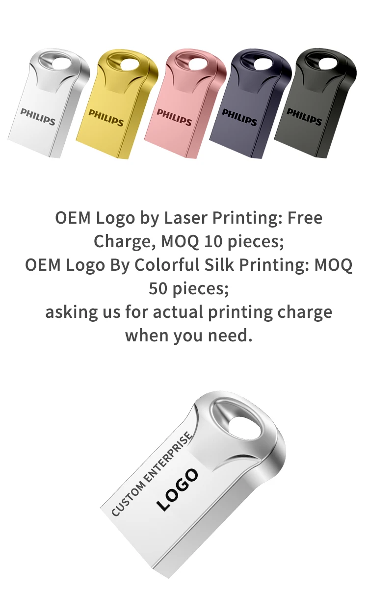 Custom Logo Mini Usb Stick 2.0 Metal Pendrive 1tb 2tb Waterproof Pen ...