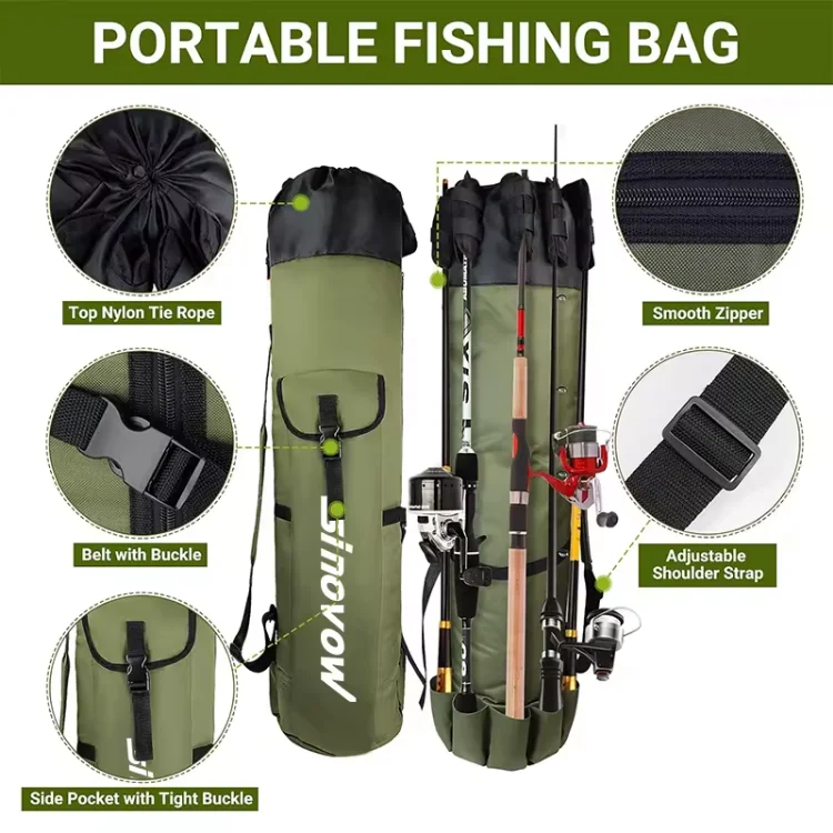 Custom Outdoor Angling Lightweight Multi Purpose Waterproof Oxford Fishing Rod Bag Fishing ...