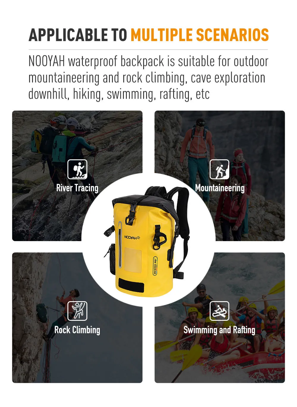 Dry Backpack Waterproof 30l Floating Bag Roll-top Closure Cushioned ...