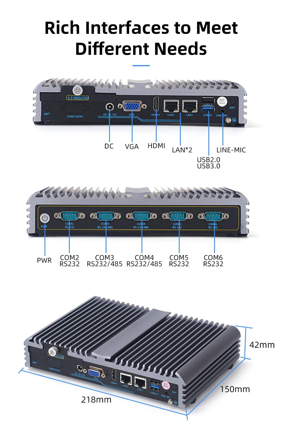 Industrial Fanless PC - VALANO IC06 - 6 Com Port Mini PC