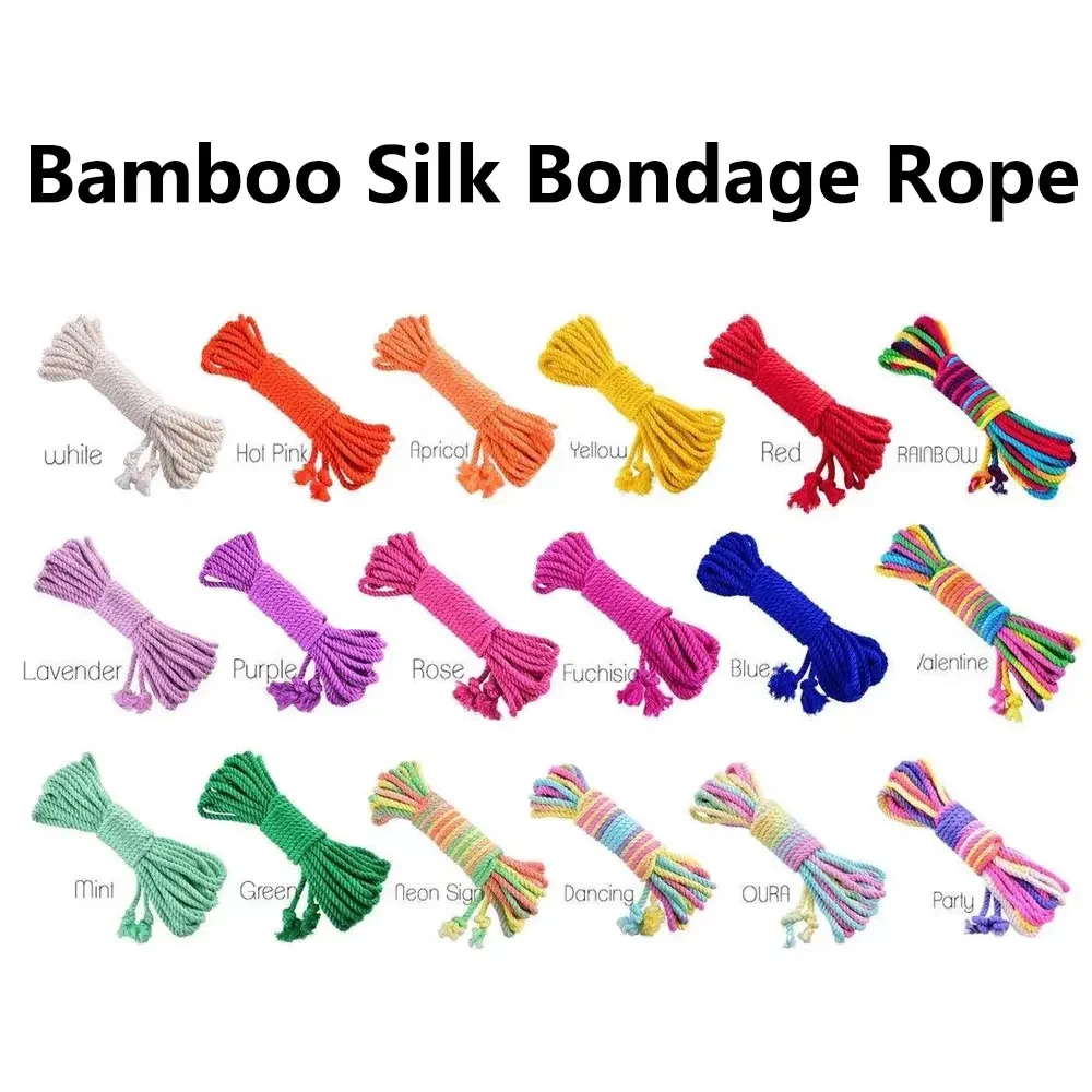 Niusida 8m Handmade Bamboo Silk Rope for Adult Bondage Games