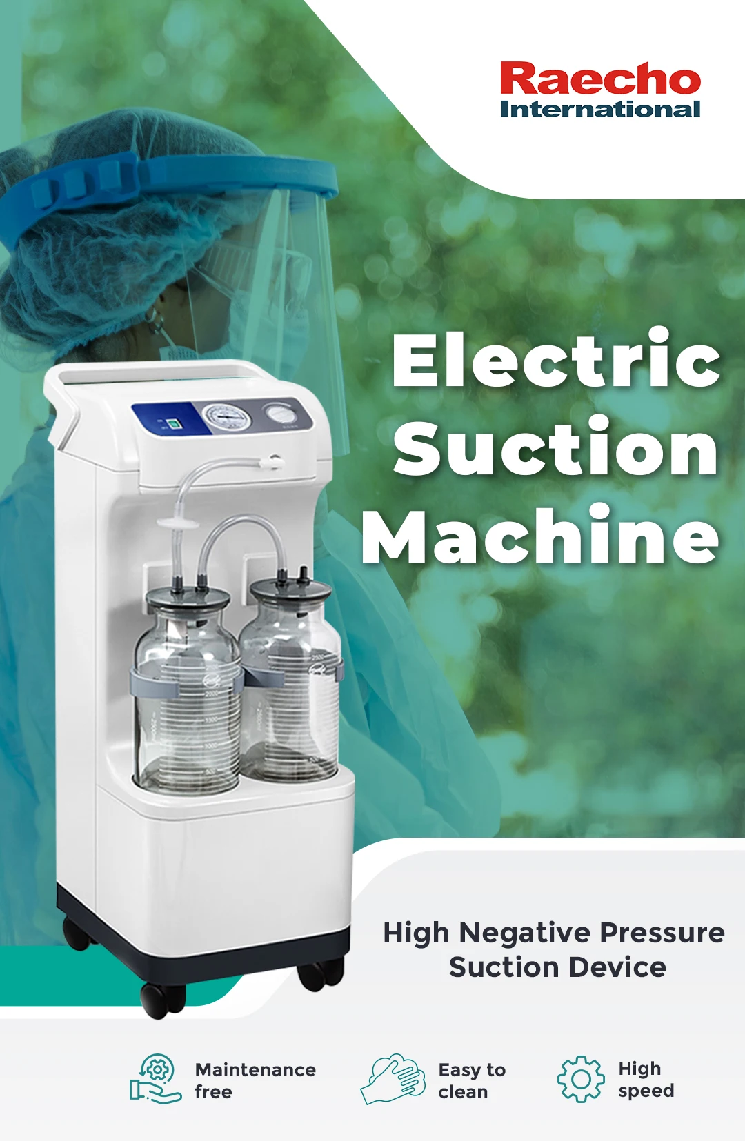 Medial Electric Vacuum Suction Machine for Sputum Suction