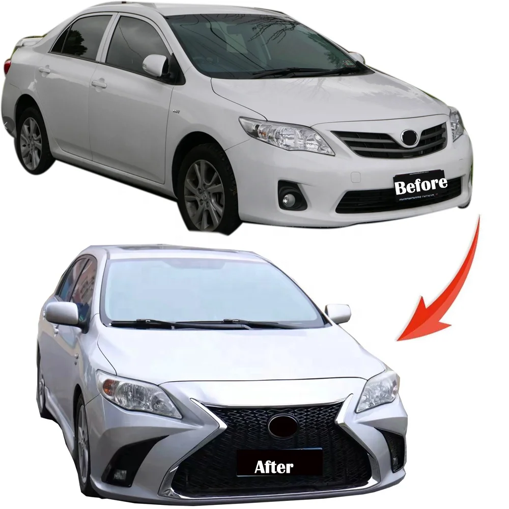 Car Bodykit For 2010 2013 Toyota Corolla To Lexus ES Front Bumper Car Bumper For Corolla PP Plastic Material